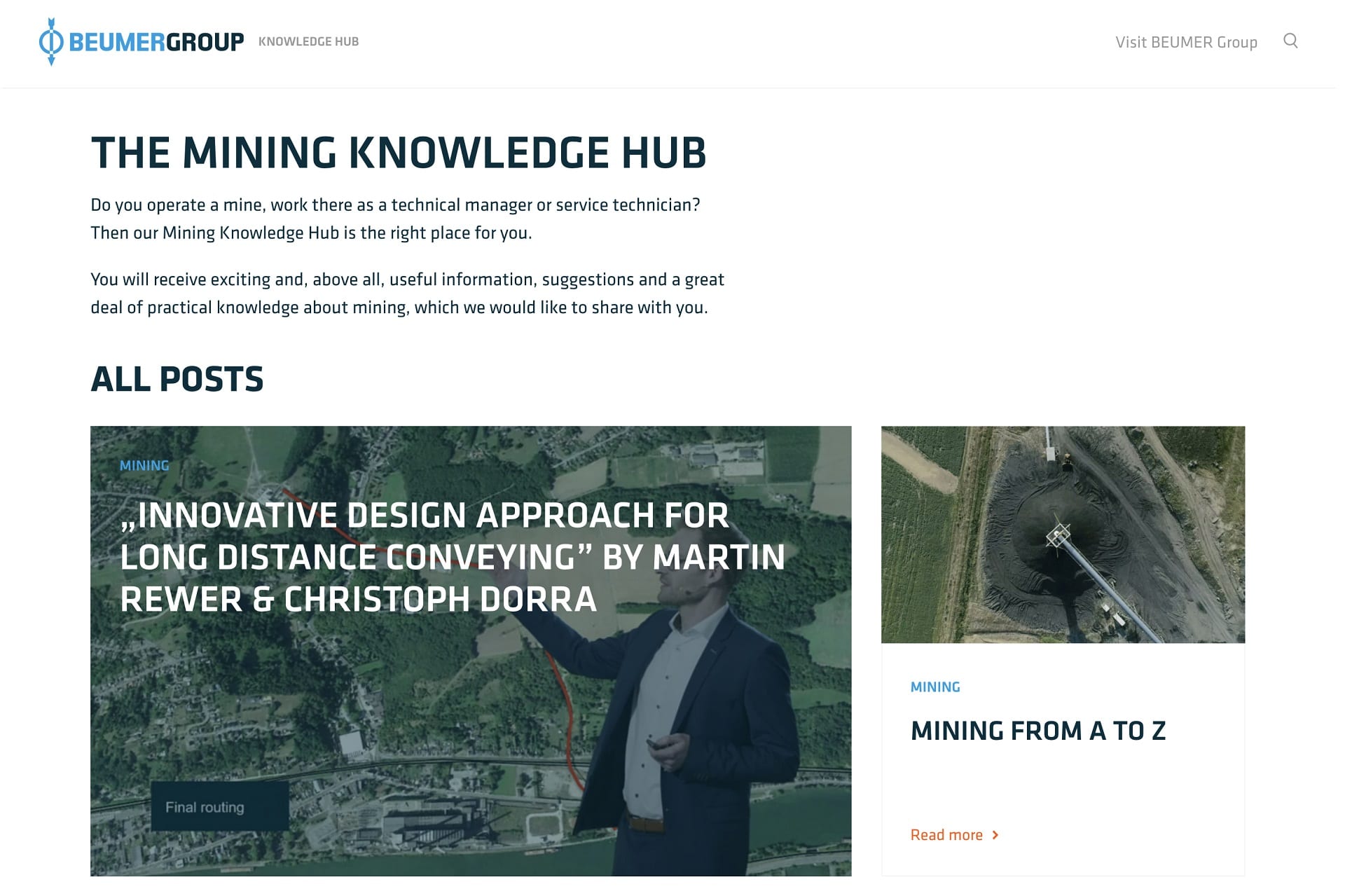 BEUMER Mining Knowledge Hub geht online » Schüttgut Magazin